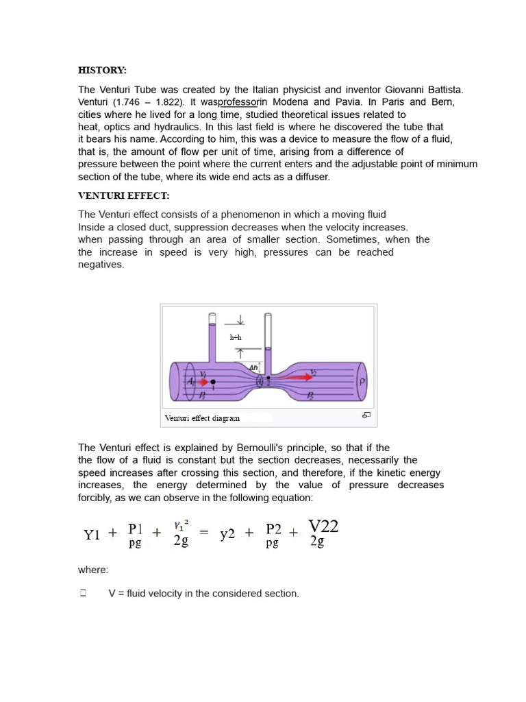 The Venturi Tube Was Created by The Italian Physicist and Inventor ...