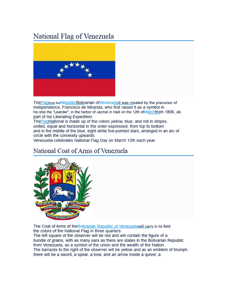 Venezuela's National Symbols Explained | PDF | Symbols | Semiotics