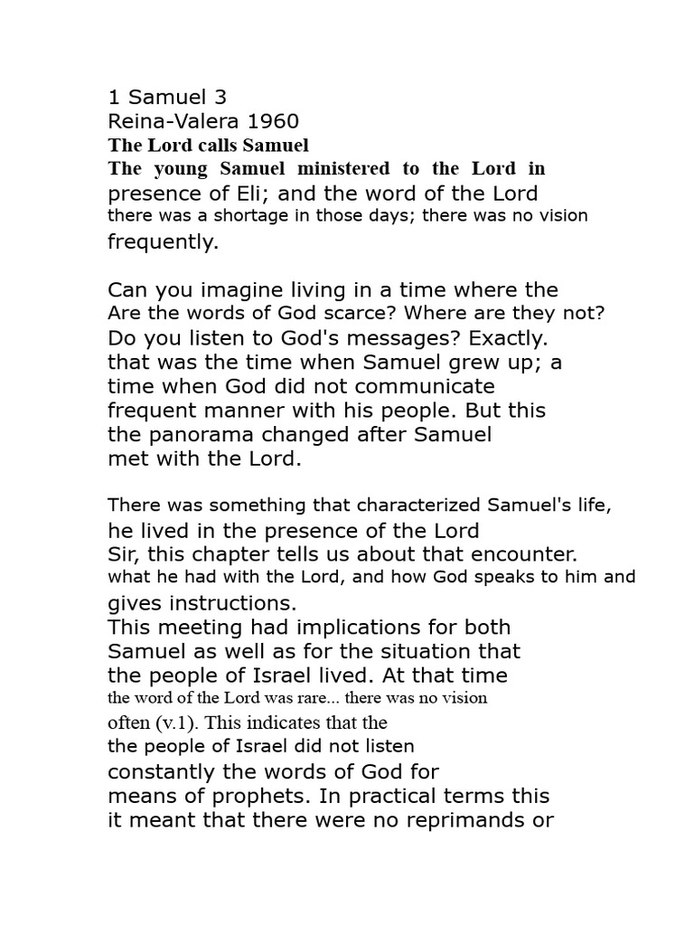 Samuel's Call: Hearing God's Voice | PDF | Samuel | Revelation