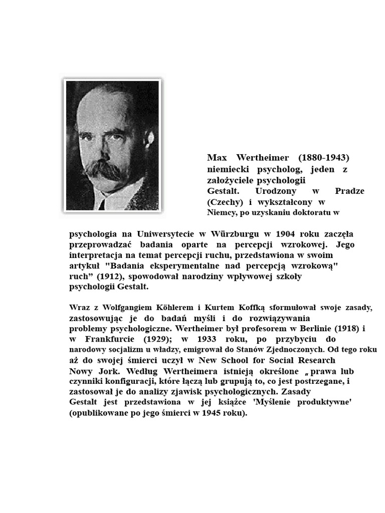 Max Wertheimer - Zdjęcie | PDF