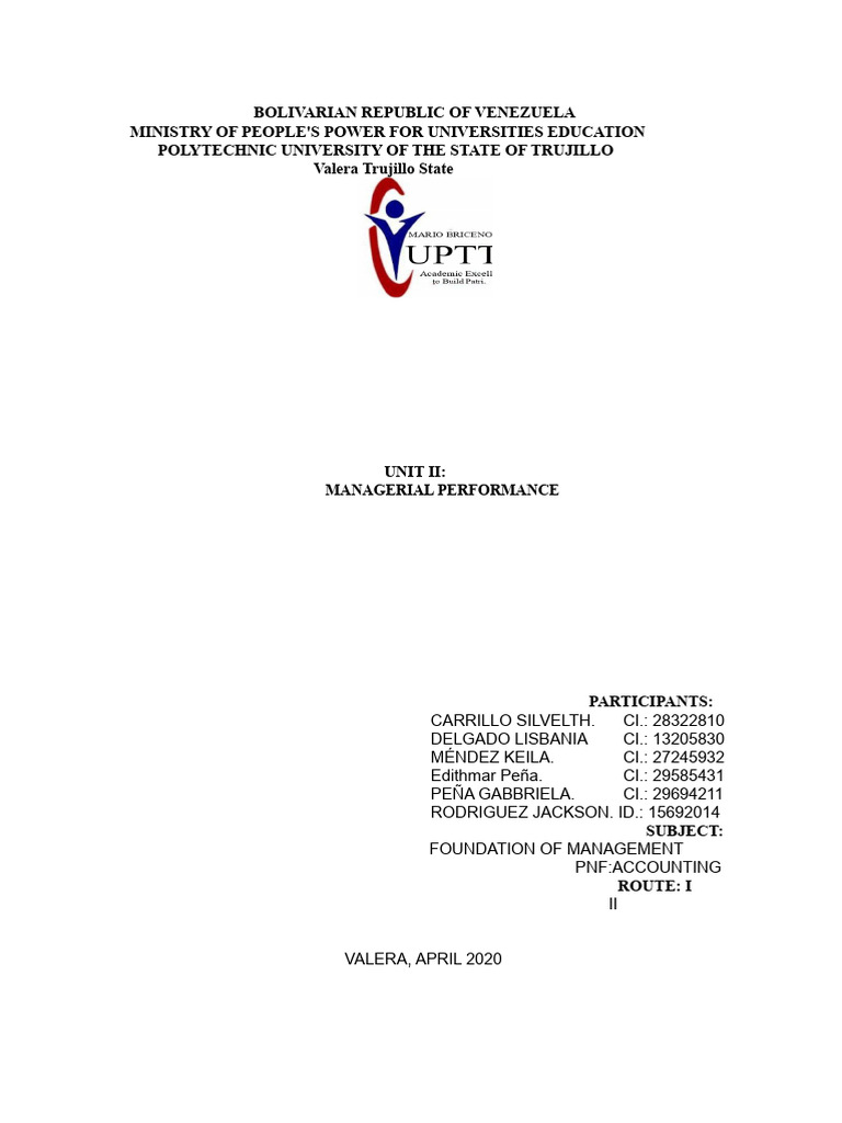 Managerial Performance in Organizations | PDF | Efficiency | Profit ...