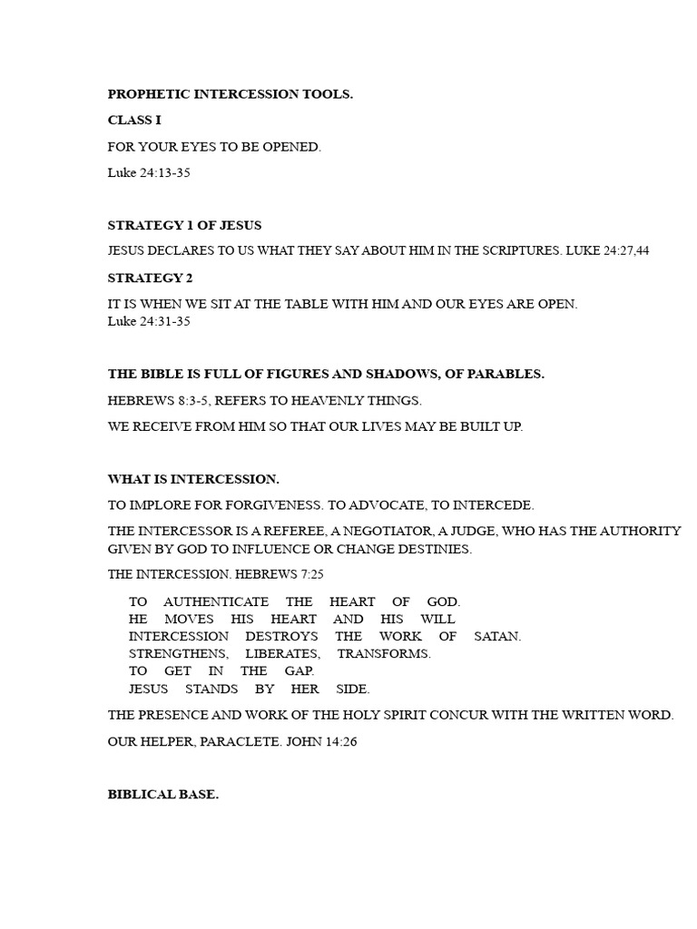 Prophetic Intercession Tools | PDF