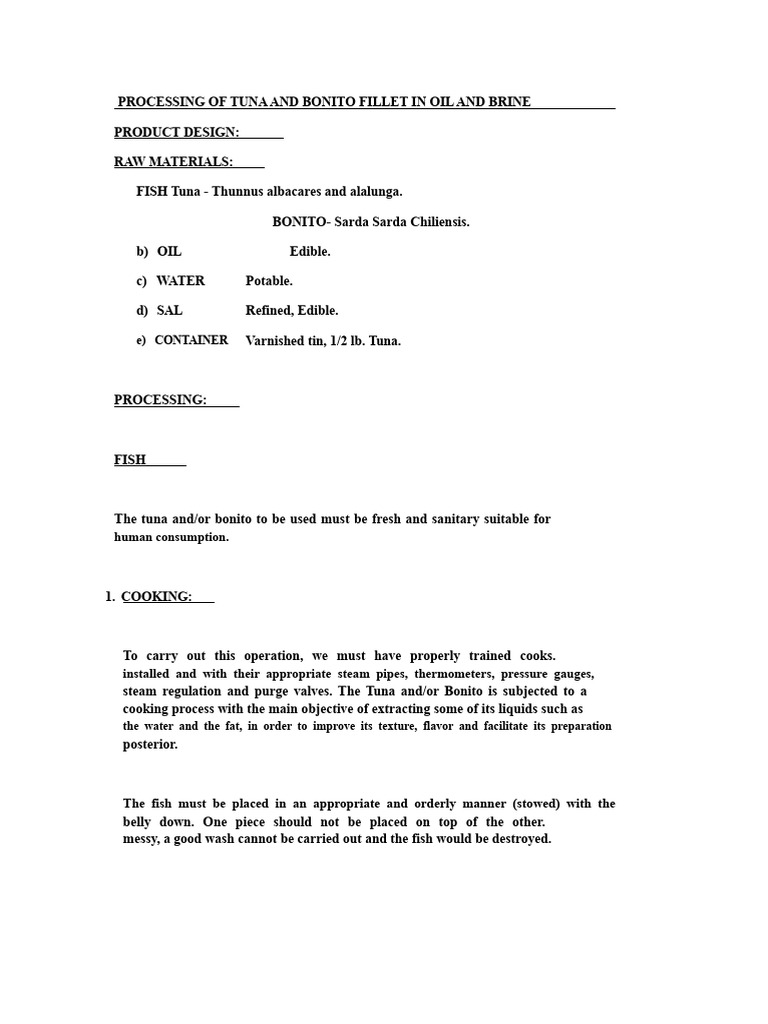 Tuna and Bonito Fillet Processing Guide | PDF | Docosahexaenoic Acid | Tuna