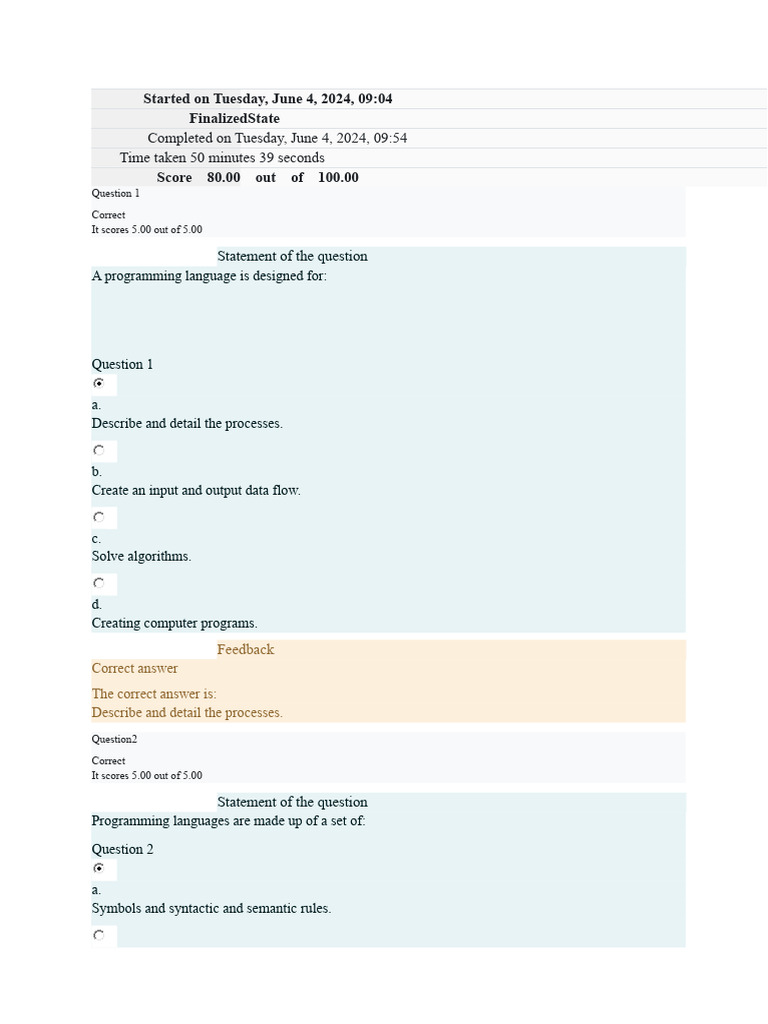 Evaluation AA1 | PDF | Boolean Data Type | Programming Language