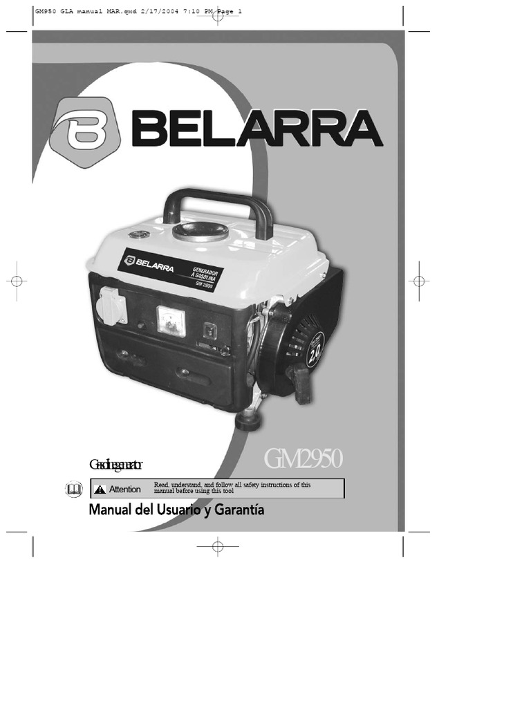 GM950 Gasoline Generator User Manual | PDF | Mains Electricity | Engines