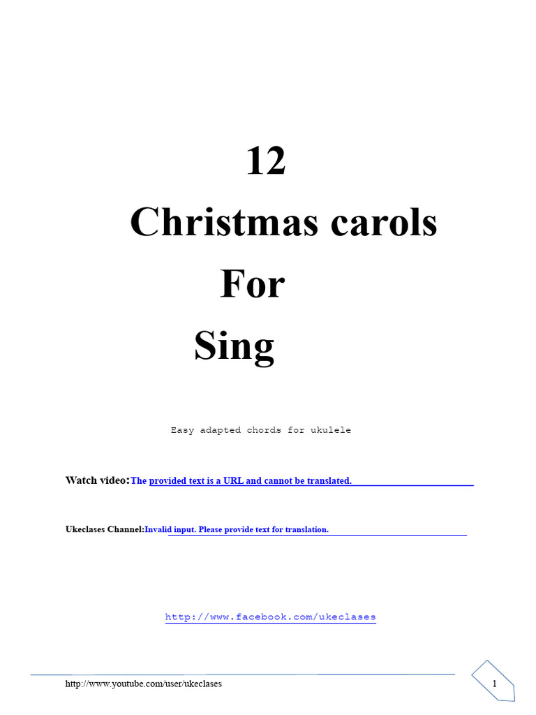 Christmas Carols - To Sing With Ukulele PDF | PDF | Christmas