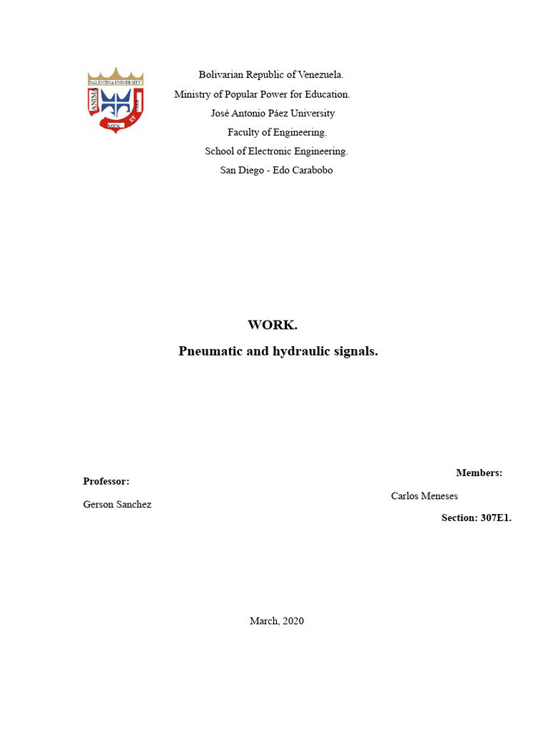 Pneumatic and Hydraulic Signals | PDF | Actuator | Pump