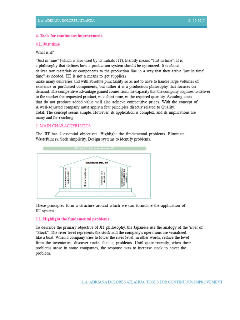 Just In Time (JIT) Continuous Improvement Guide | PDF | Lean ...