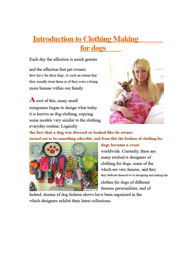 1) Introduction To Dog Clothing | PDF | Clothing | Dogs
