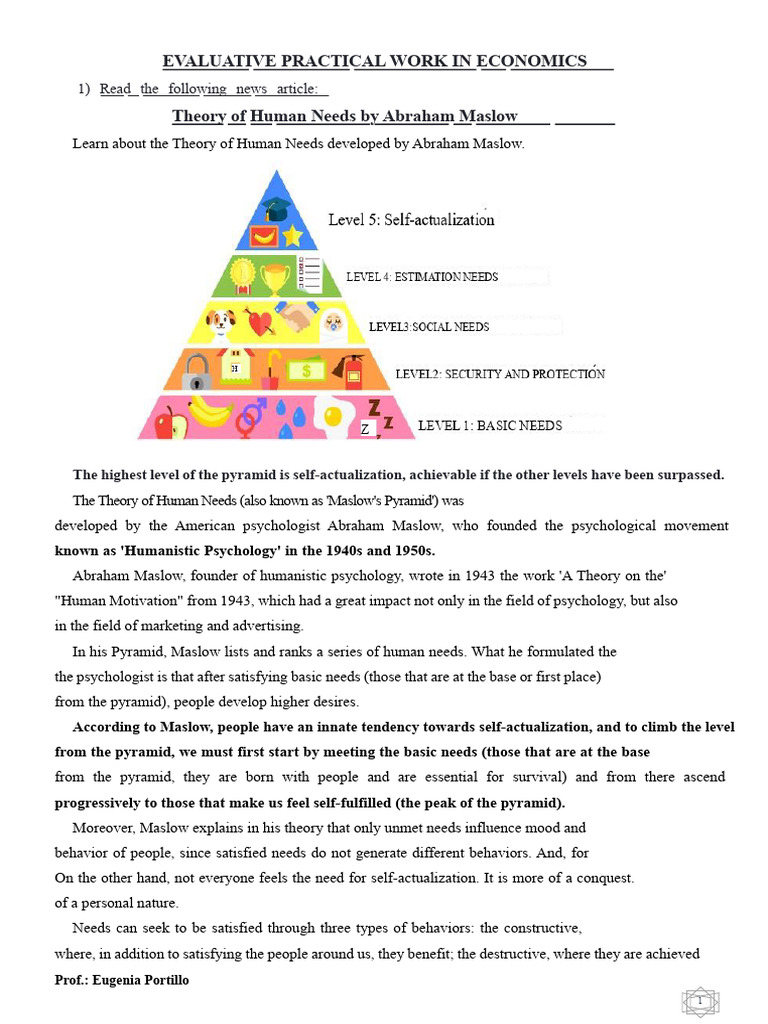 Practical Work Needs | PDF | Psychological Concepts | Social Psychology