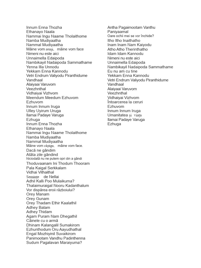Innum Enna Thozha | PDF