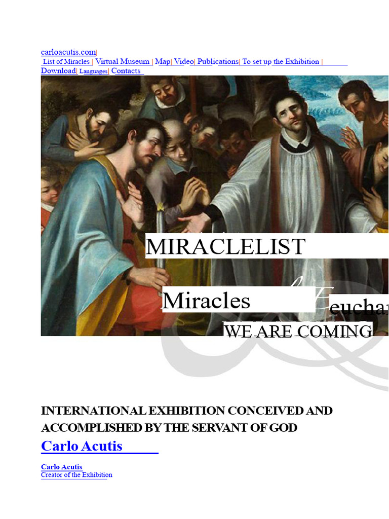 Eucharistic Miracles | PDF | Catholic Church | Christian Saints