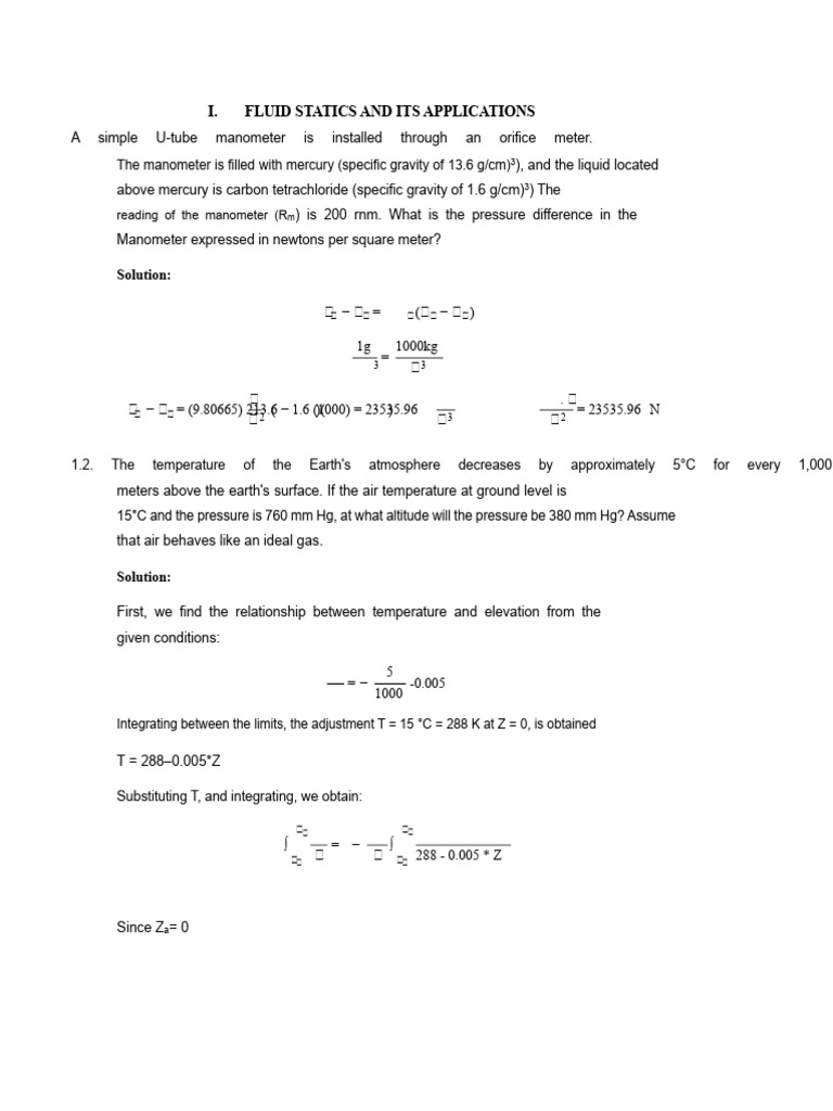 Exercise Collection | PDF | Viscosity | Reynolds Number