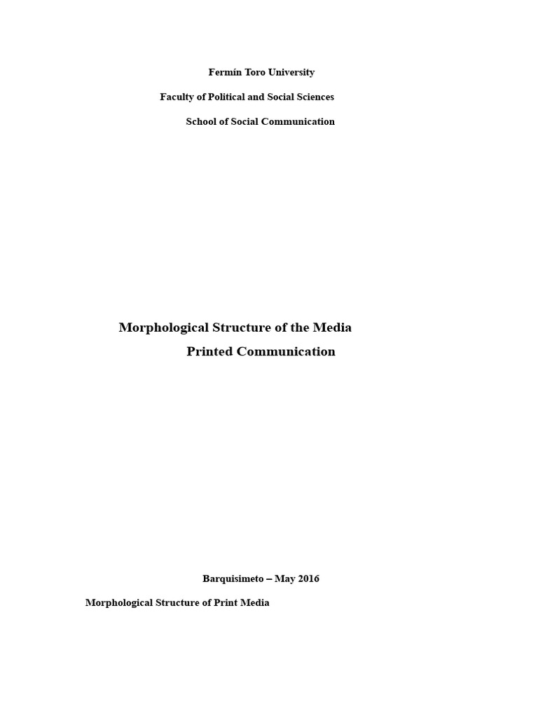 Morphological Structure of Printed Media | PDF | Typography | Newspapers