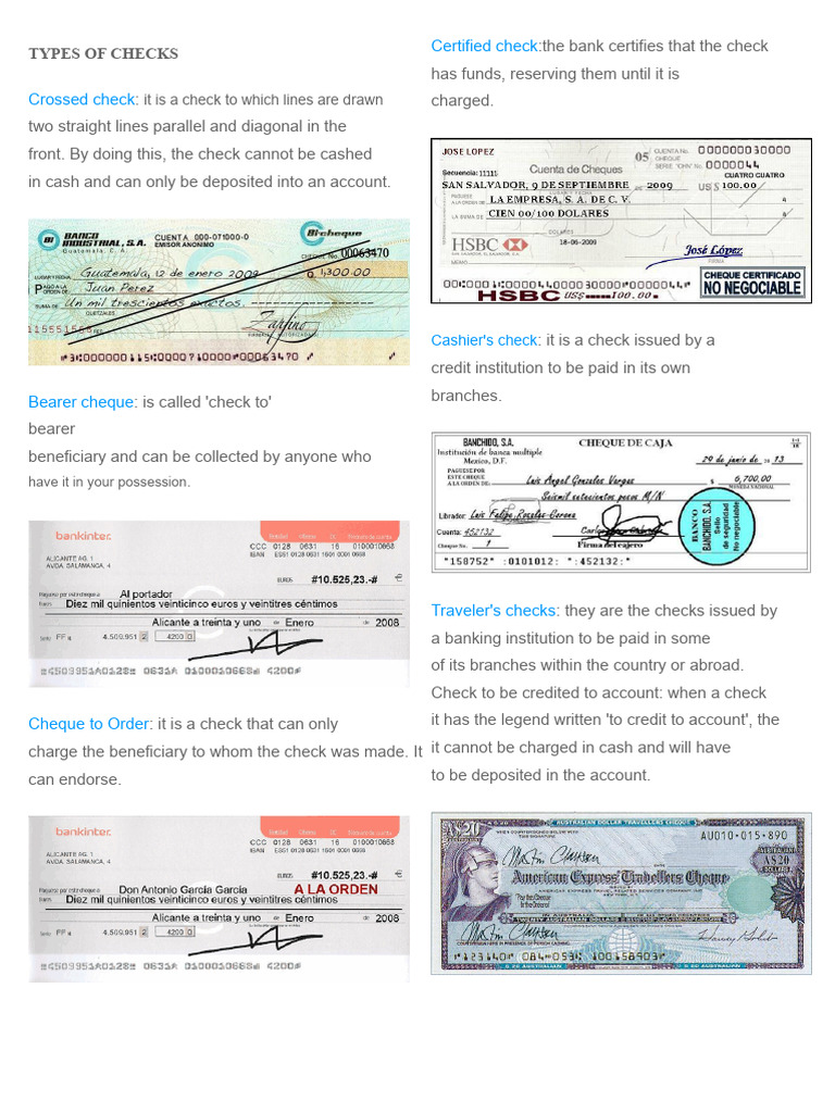 Types of Checks Explained | PDF