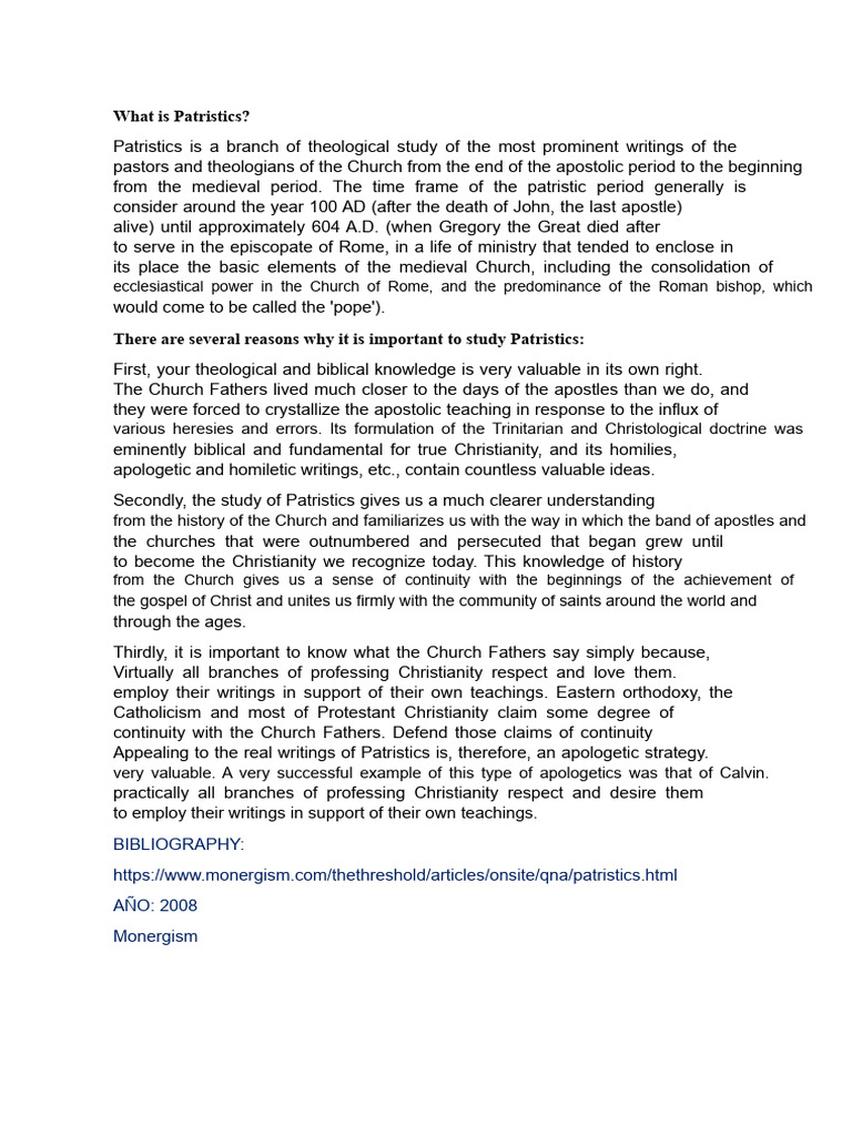 Understanding Patristics and Its Importance | PDF | Church Fathers ...