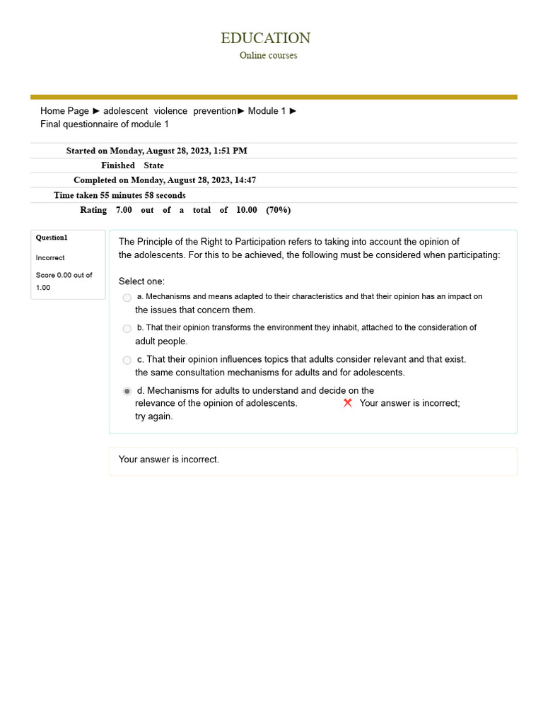 Final Questionnaire of Module 1 | PDF | Adolescence | Adults
