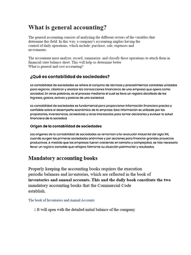 What Is General Accounting? | PDF | Accounting | Inventory
