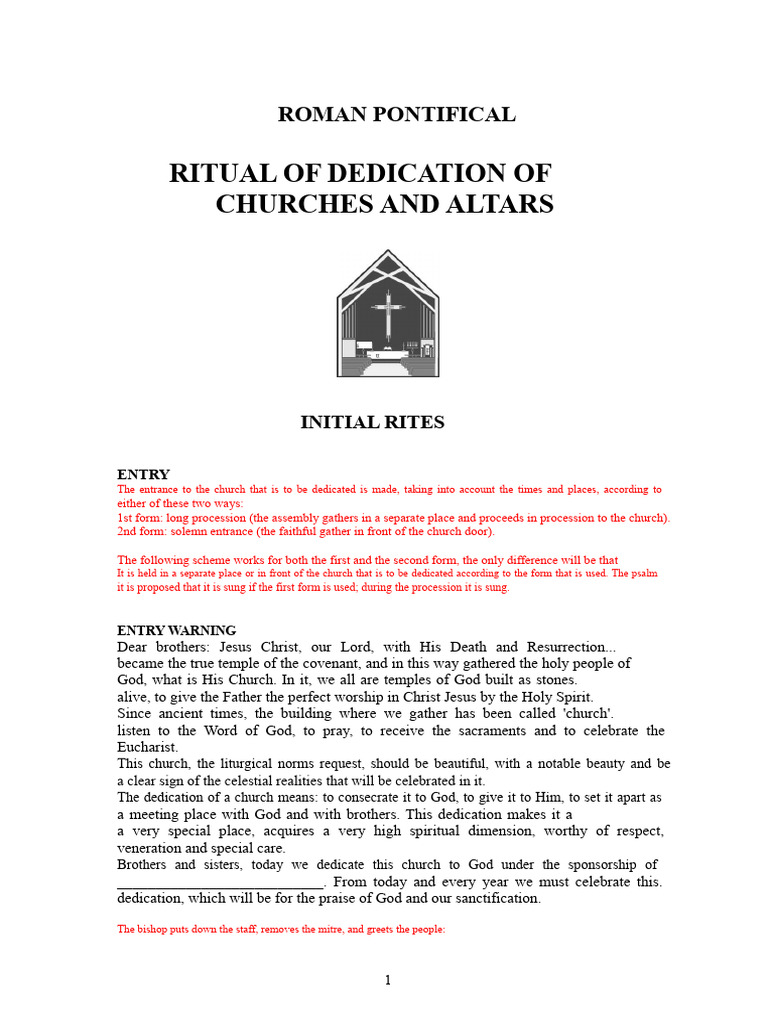 Ritual of Dedication of Churches and Altars | PDF | Altar | Eucharist