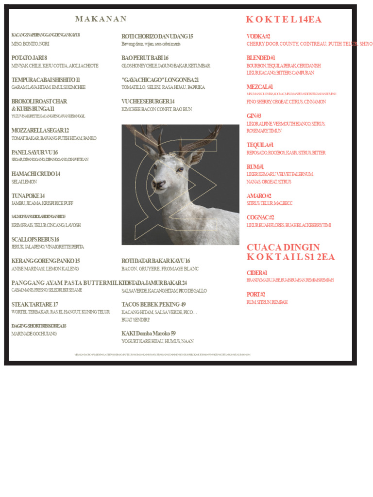 Menu Bar Rooftop VU | PDF