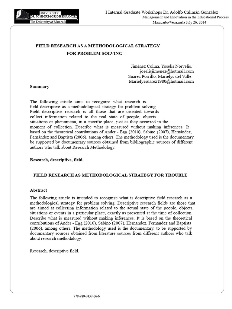 Invest. Field | PDF | Methodology | Scientific Method