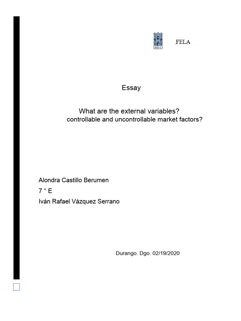Controllable and Uncontrollable Variables | PDF | Policy | Competition