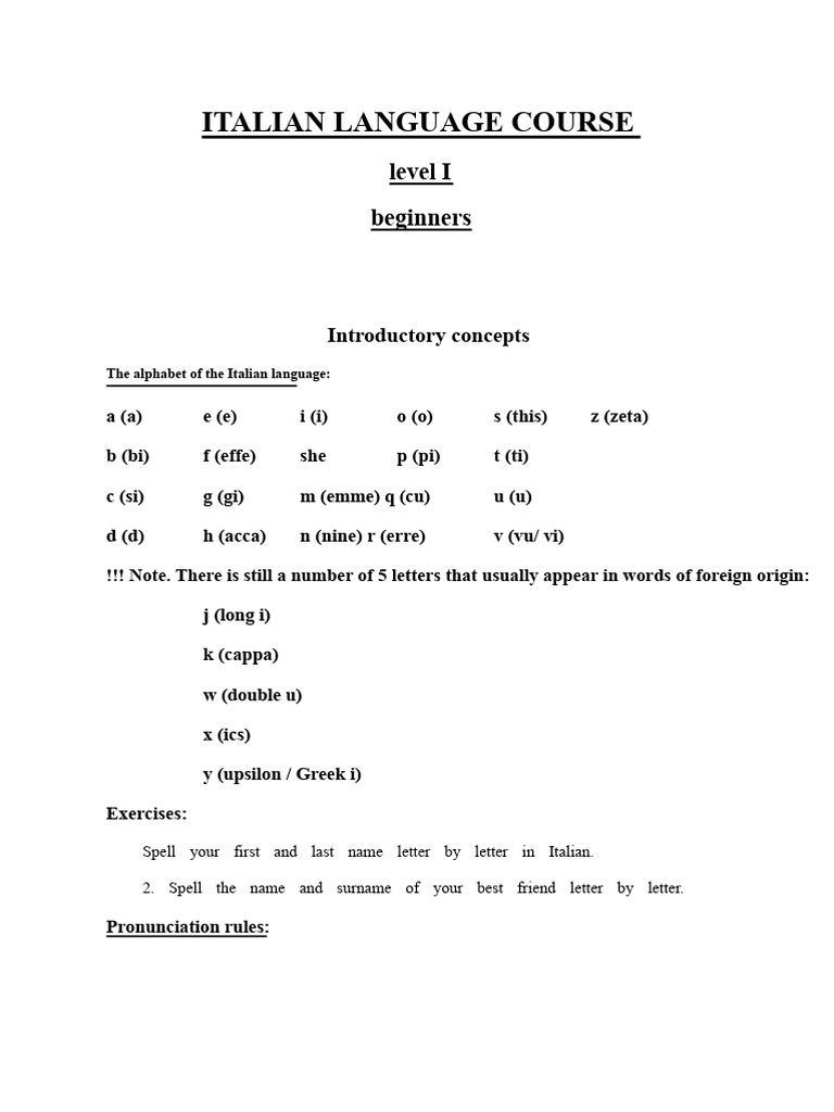 Italian Course | PDF | Grammatical Gender | Linguistic Morphology