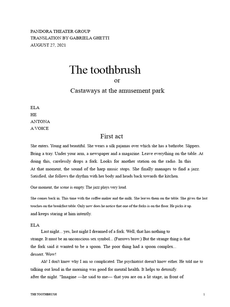 Jorge Díaz - The Toothbrush | PDF