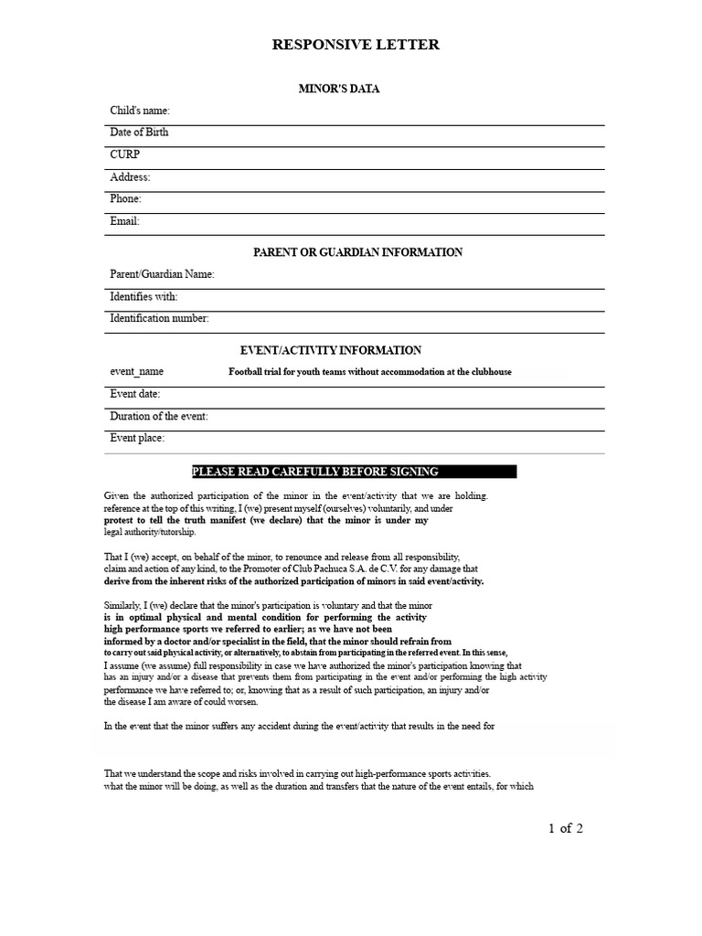 Responsibility Letter | PDF