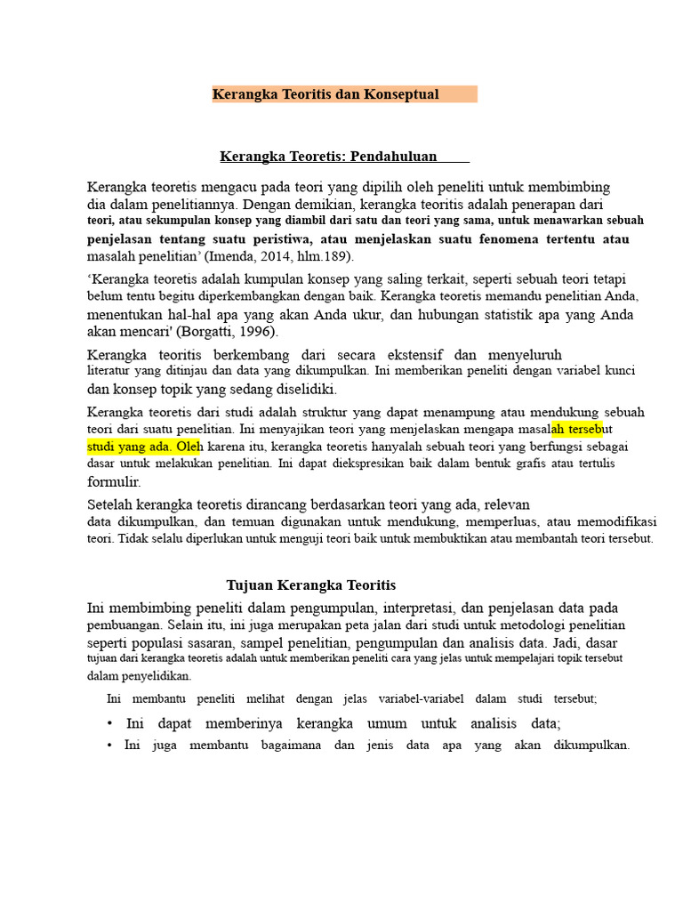 Panduan Kerangka Teoritis dan Konseptual | PDF
