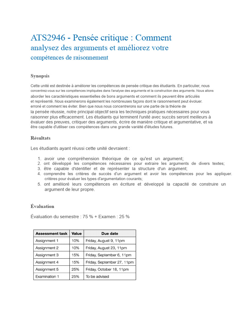 Améliorez votre pensée critique et argumentation | PDF | Cognition