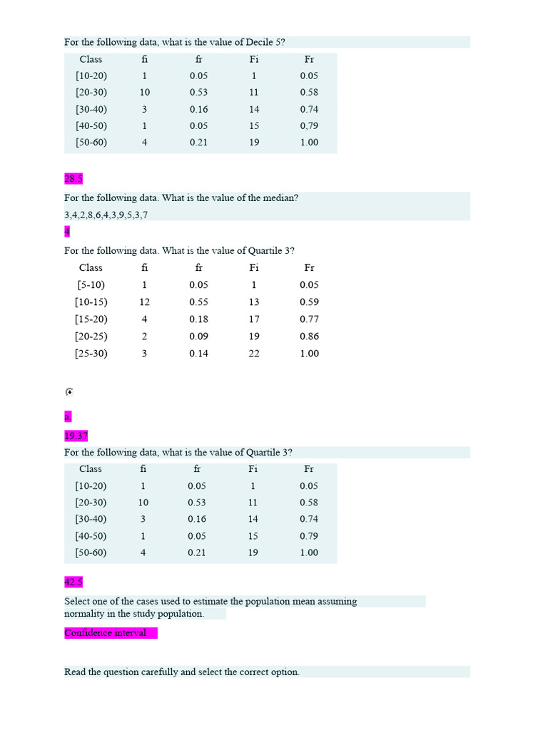 Statistical Analysis of Data Distributions | PDF | Confidence Interval ...