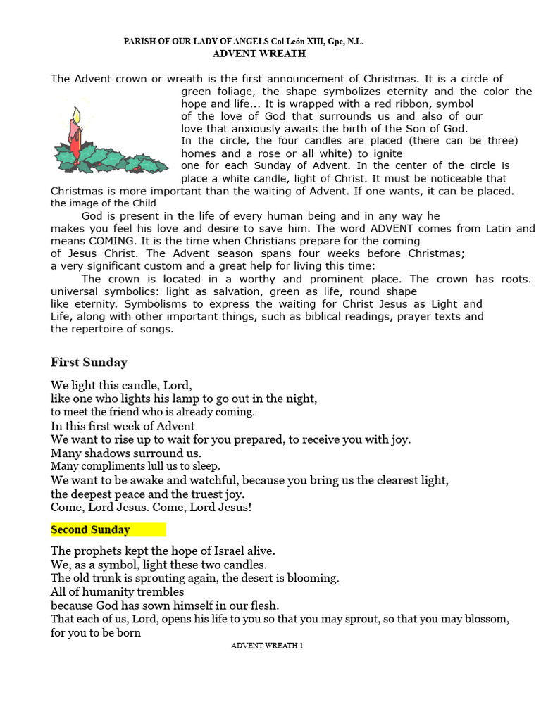 Advent Wreath P.angels | PDF | Advent | Religious Belief And Doctrine