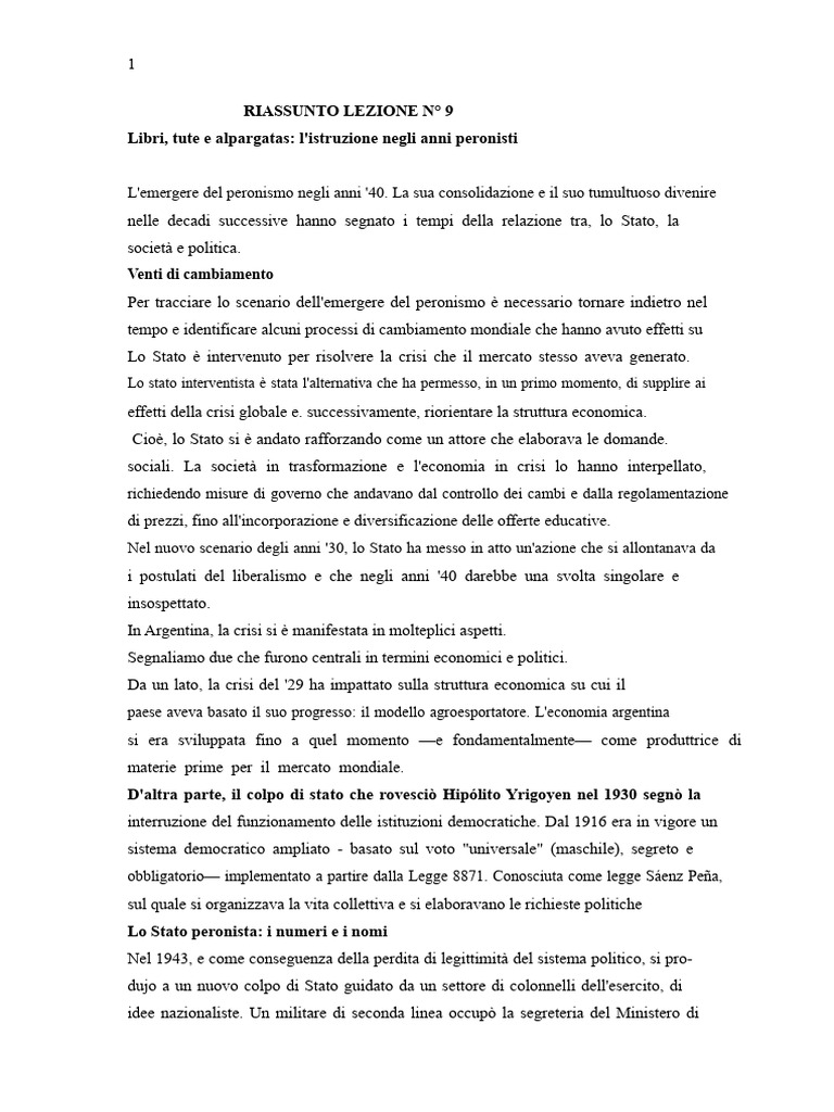 Riassunto Lezione 9 | PDF