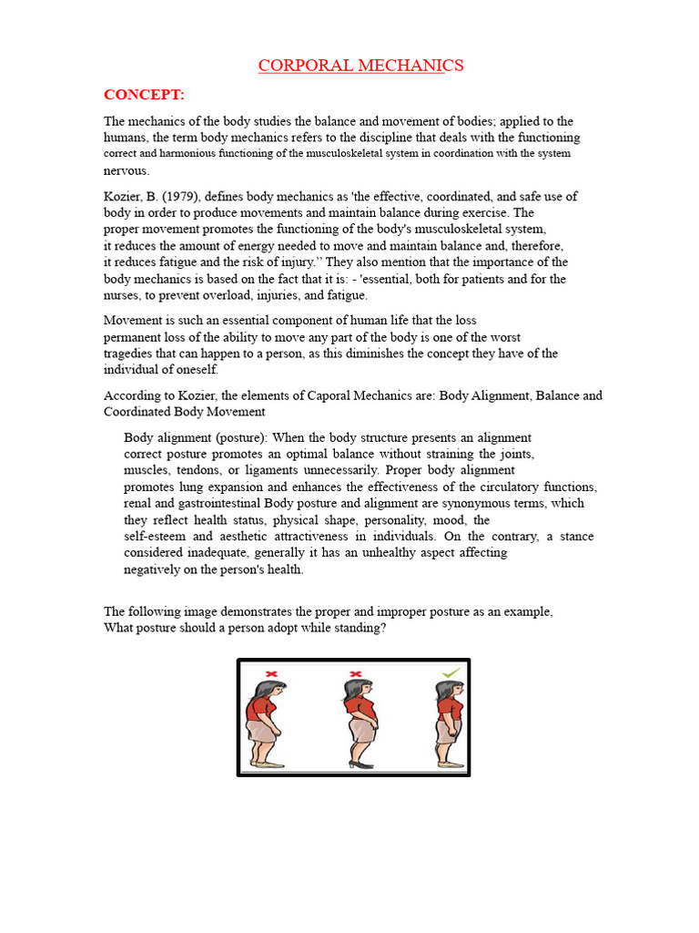 Body Mechanics | PDF | Balance (Ability) | Human Musculoskeletal System