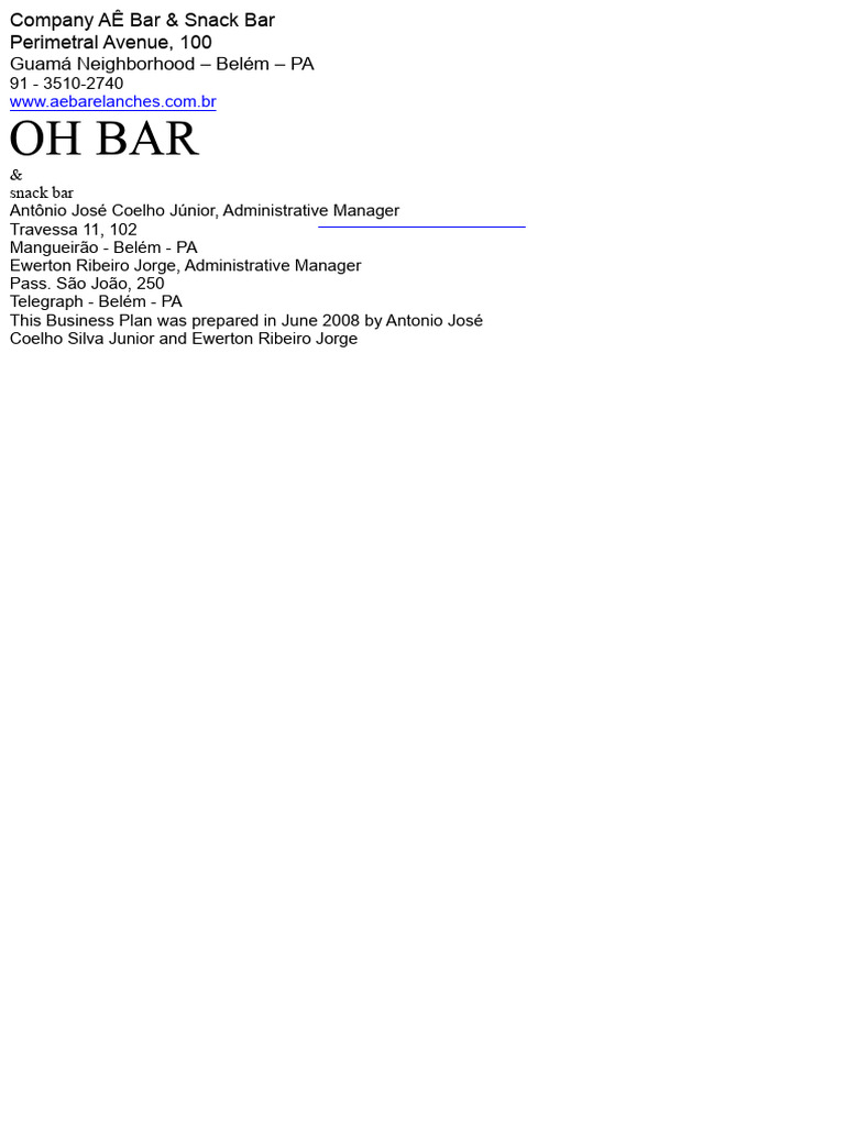 Business Plan - Case Study of Bar and Snack Shop | PDF | Net Present ...