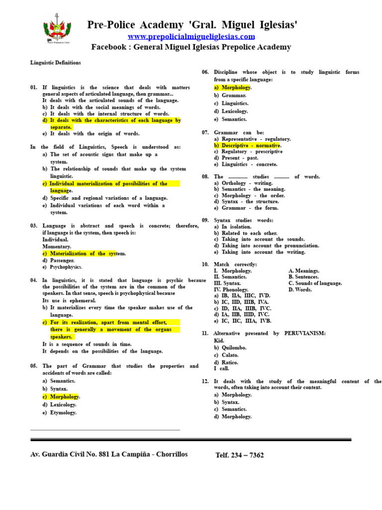 Language Topic 01 - Linguistic Definitions | PDF | Linguistics | Grammar