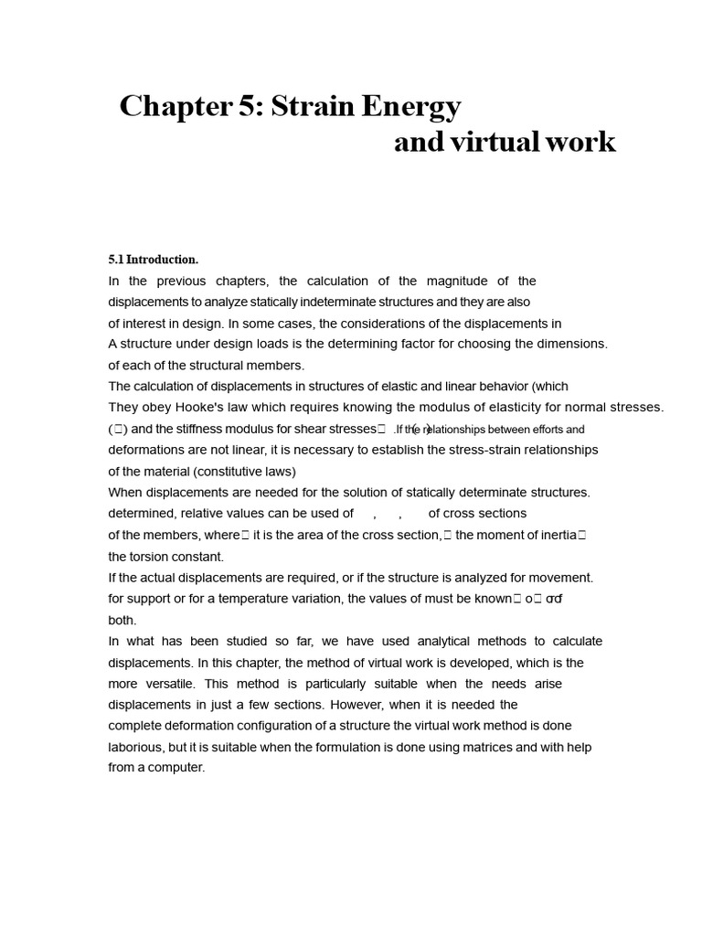 Chapter 5 Energy of Deformation and Virtual Work (Part I) | PDF | Deformation (Engineering ...