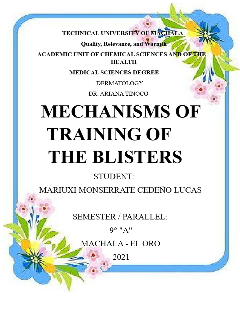 Blister Formation Mechanisms Explained | PDF | Epidermis | Medical ...