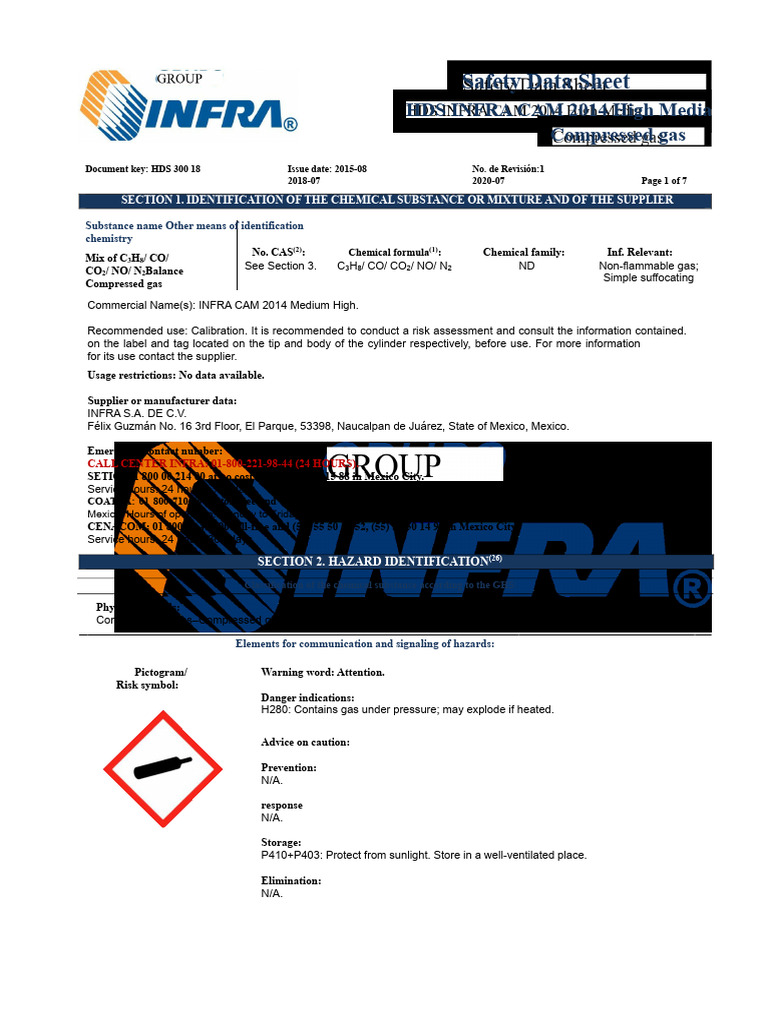 HDS Nitrogen Infr | PDF | Dangerous Goods | Oxide