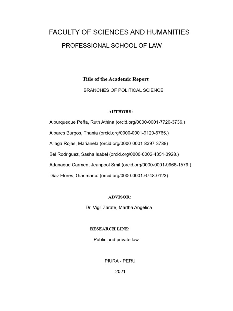 Branches of Political Science Report | PDF | Science | Policy