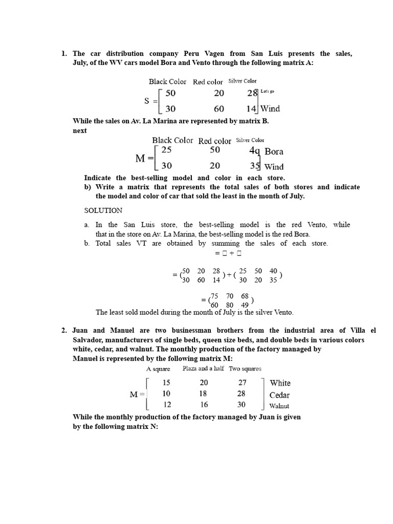 Matrix Task | PDF | Matrix (Mathematics) | Mathematical Objects