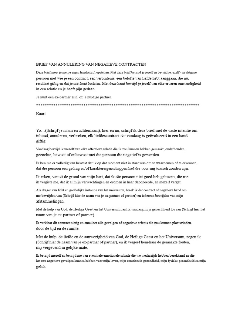 Kansselschrijf Van Negatieve Contracten | PDF