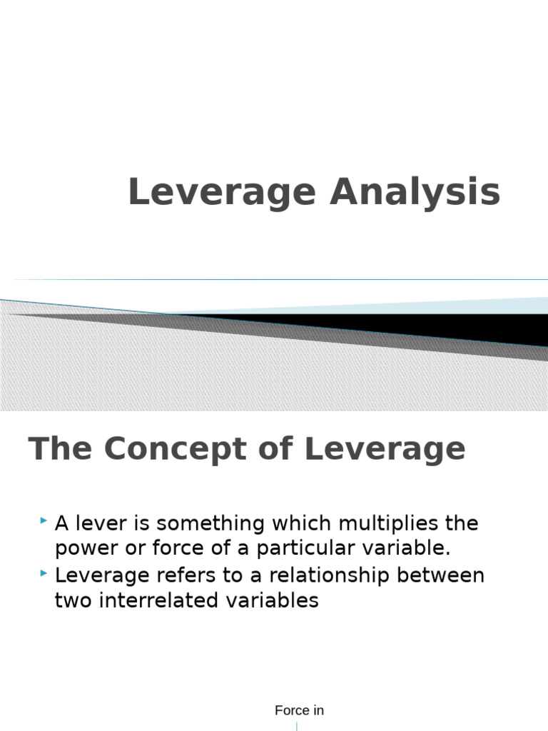 11 Leverage Analysis | PDF | Leverage (Finance) | Economies
