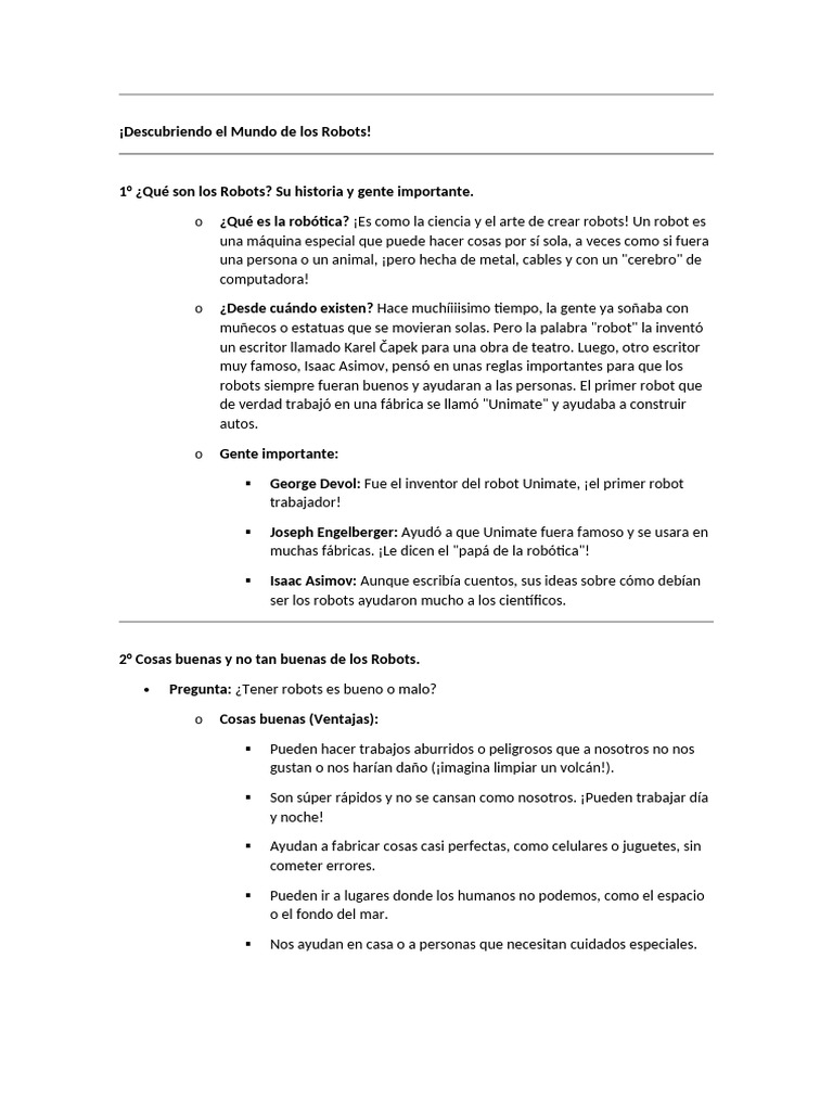 Descubriendo El Mundo de Los Robots 2 | PDF | Robot | Robótica