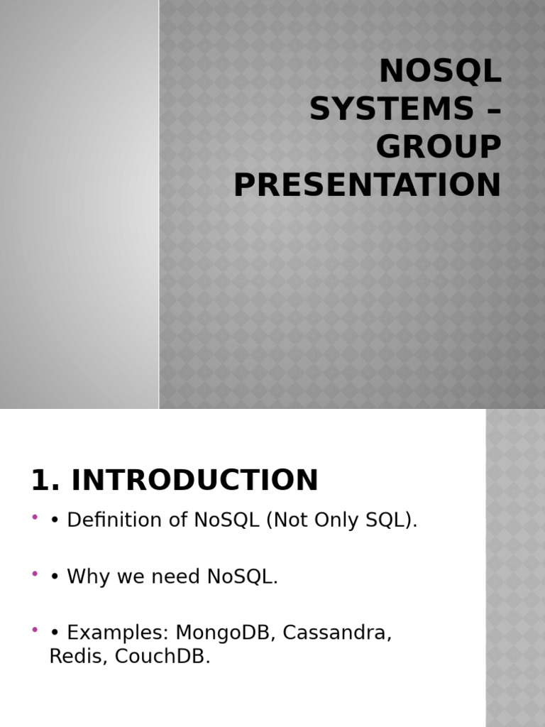 NoSQL Presentation | PDF