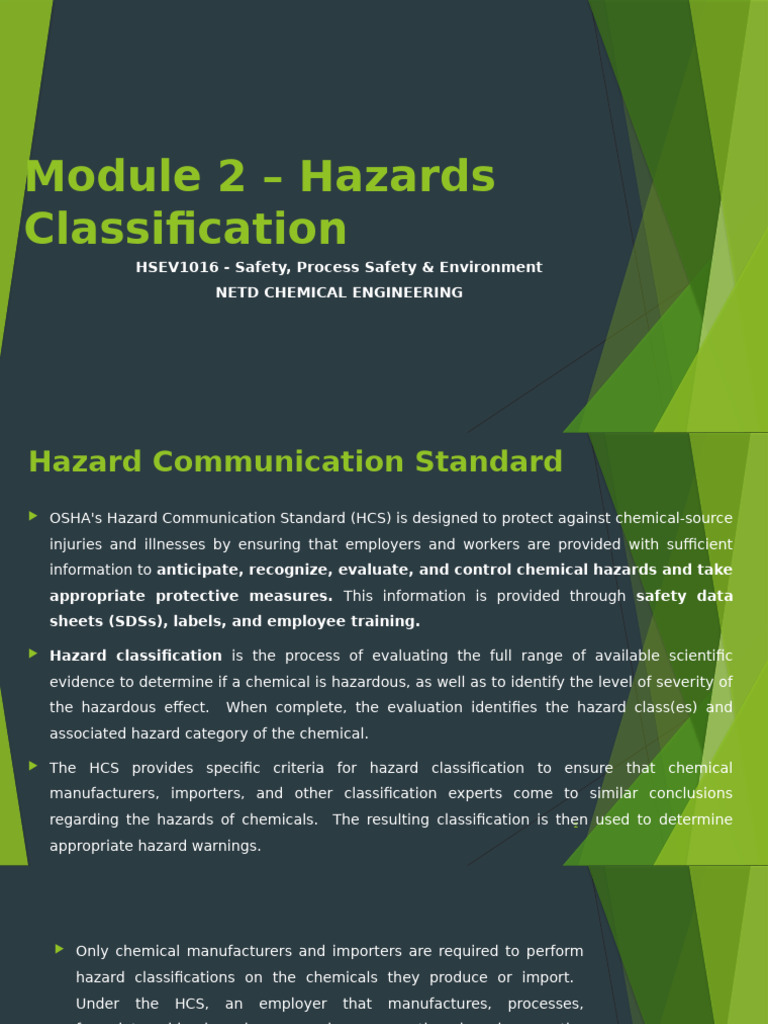 Hazard Classification in Chemical Safety | PDF | Hazards | Occupational ...