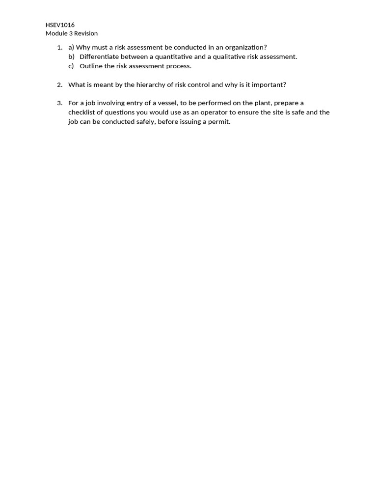 Module 3 Revision Questions | PDF