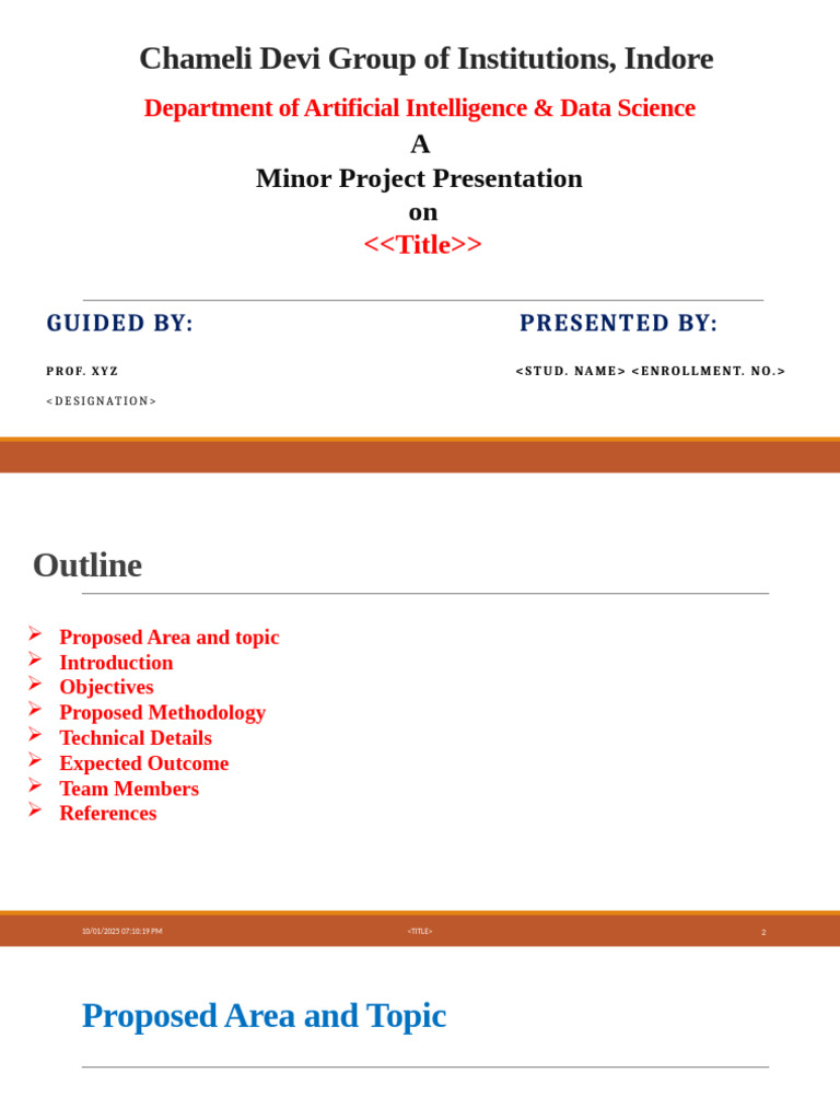 Minor Project Presentation - Format-1 | PDF