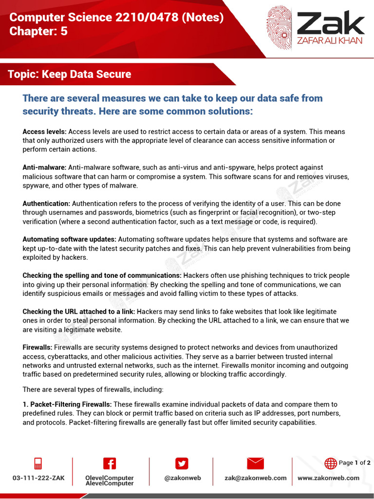Data Security Measures Explained | PDF | Firewall (Computing) | Malware